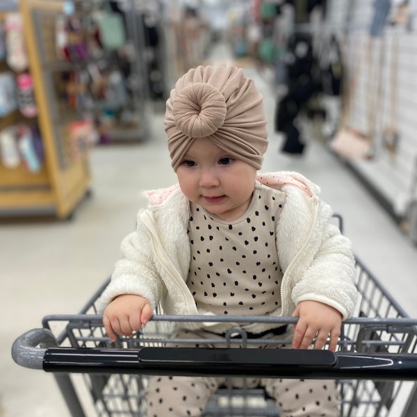 Bamboo Organic Baby Turban Hat / Top Knot Baby Head Wrap / Baby Shower ...