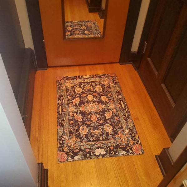 Dark Floral Victorian Rug | Wildflower Aesthetic Living Room Gothic ...