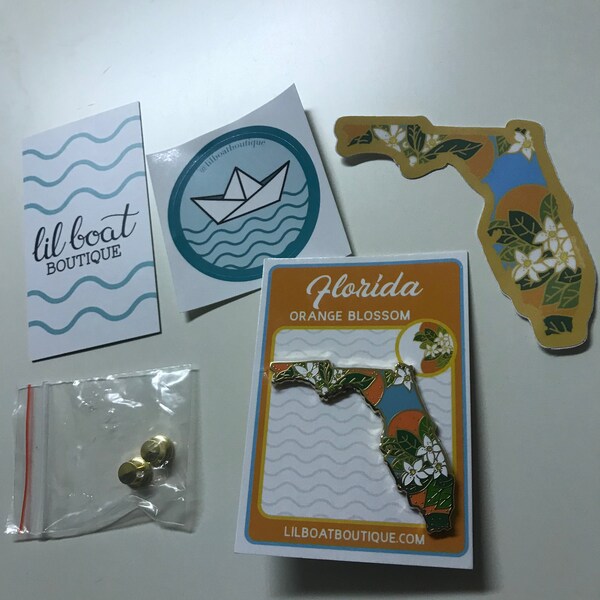 Florida Orange Blossom - Hard Enamel Pin - State Flower Series Flair ...