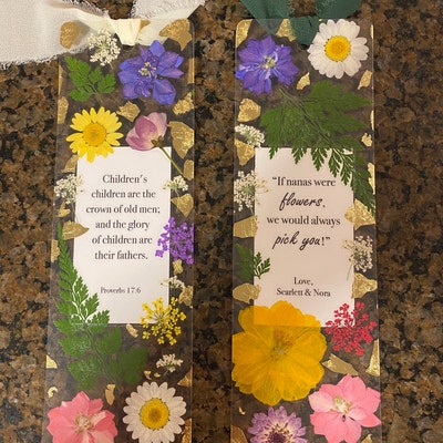 Full Custom Quote Pressed Flower Bookmark Unique Bookish Gift - Etsy