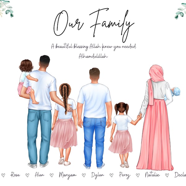 Personalised Family Print Custom Family Art Print Personalised Family ...