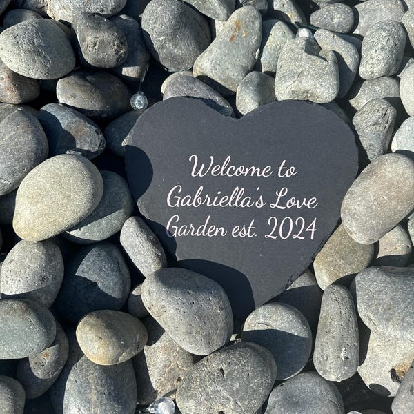 Personalized Garden Stone, Any Message Slate Stone, Memorial Garden ...