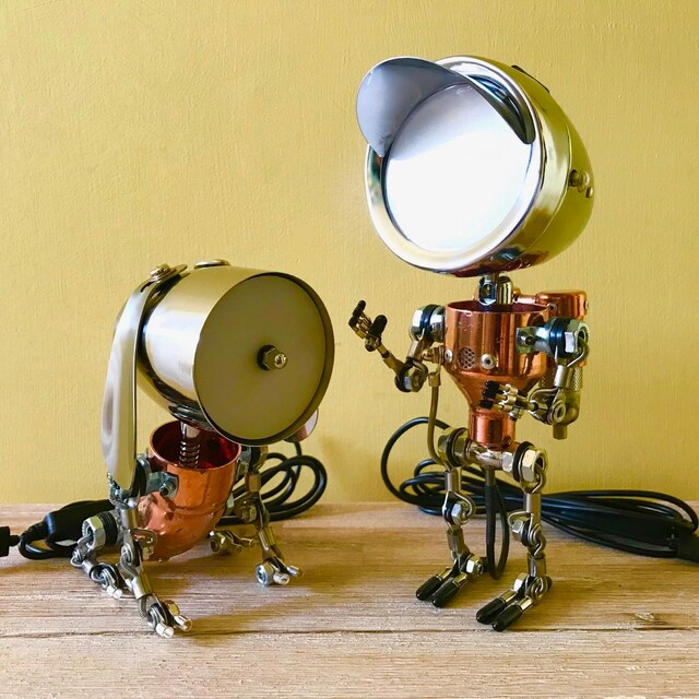 hand made robot table lamp robot Bluetooth by Robolight2018