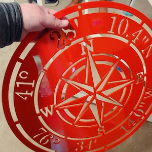 Personalized Compass Rose Metal Sign Personalized Gifts Wall Art Wall ...