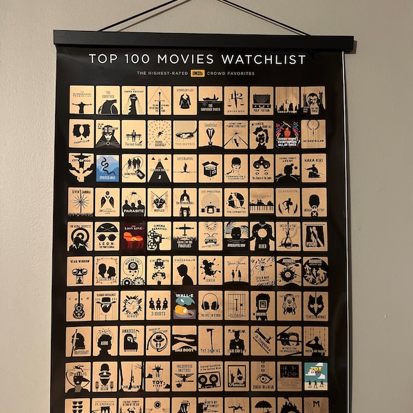 Official Imdb Top 100 Movies Scratch off Poster - Gift for Movie Lovers ...
