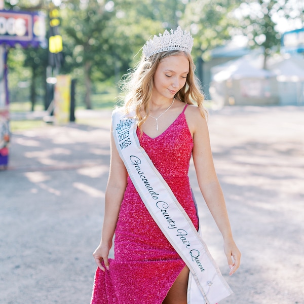 CUSTOM Embroidered Sashes - Pageant/homecoming /bridal/birthday/college ...
