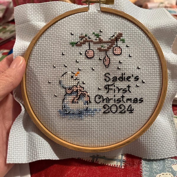 Baby's First Christmas - Customizable and Personalized 4" CROSS STITCH ...