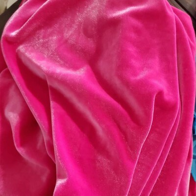 Princess NEON PINK Polyester Spandex Stretch Velvet Fabric for Tops ...