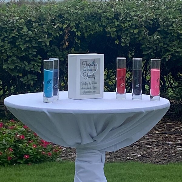 Blended Family Wedding Sand Ceremony Shadow Box Set, Unity Candle ...