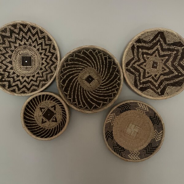 Rwanda African Basket - Light Blue & White | Wall Basket | Storage ...