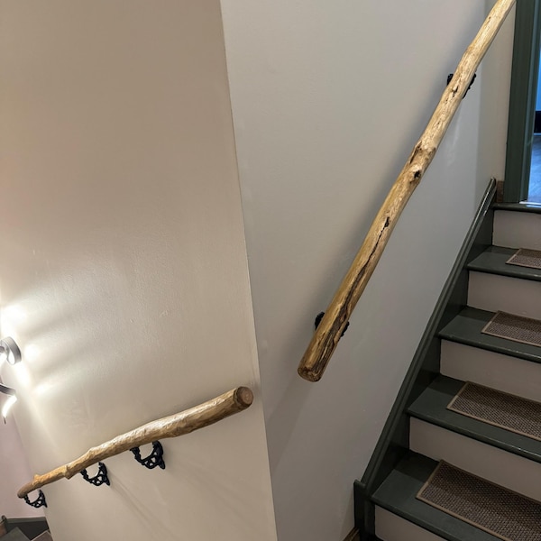 Hand Carved Maple Log Branch Railing Handrail Rustic Guard Stairway ...