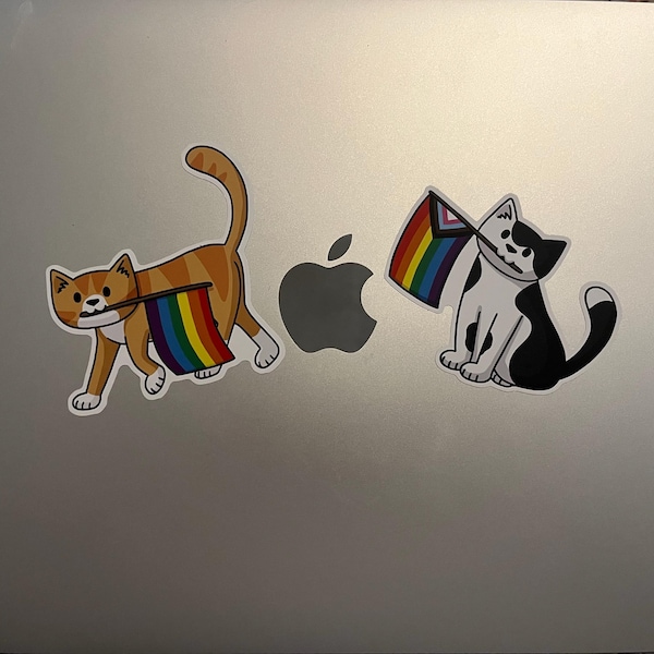 Pride Flag Cat - Vinyl Sticker - Pride Rainbow / Progress / Trans / Ace ...