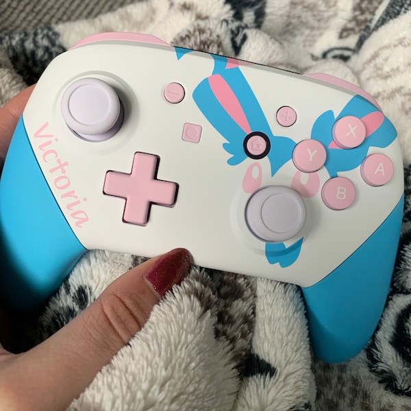 Custom Shiny Sylveon Themed Nintendo Switch Pro Controller - Etsy