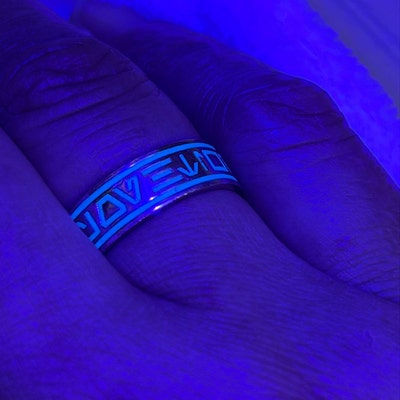 Player 1 & Player 2 Glow in the Dark Ring Gamer Ring Silver - Etsy