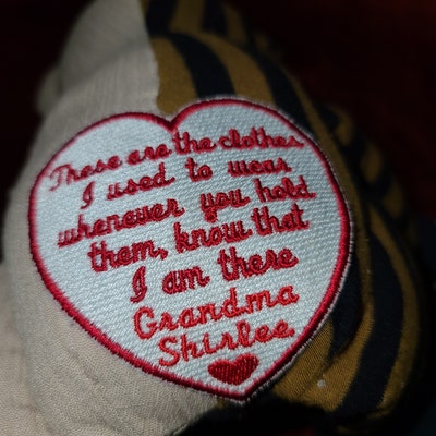 Personalized Embroidered Memory Patch, Heart Shaped Memory Patch, Iron ...