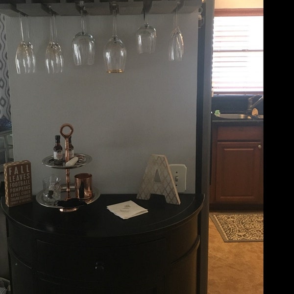 Wood Wine Rack Shelves the Ryan Wall Mounted Shelf & Hanging Stemware ...