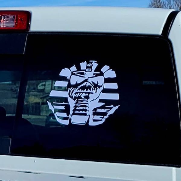 Iron Maiden Pharaoh Eddie Logo Vinyl Decal - Etsy