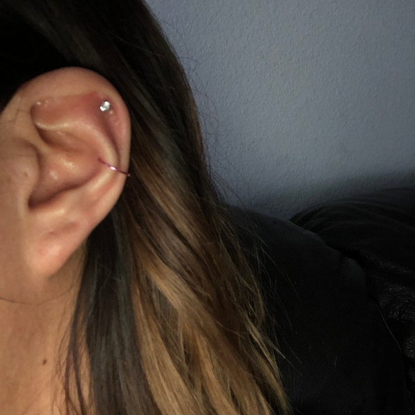 Pink Nose Rings 20G 22G 24G 6mm 9mm 11mm 13mm Tarnish Resistant Copper ...