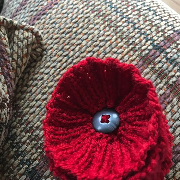 Remembrance POPPY Knitting Pattern - Easy Knit Beginner DK Flower PDF ...