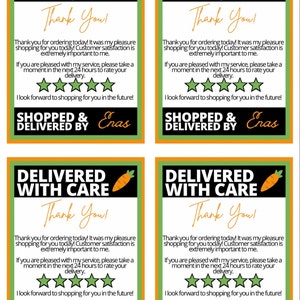 Thank You Card for Customer Orders Printable, Delivery Driver, Thank ...