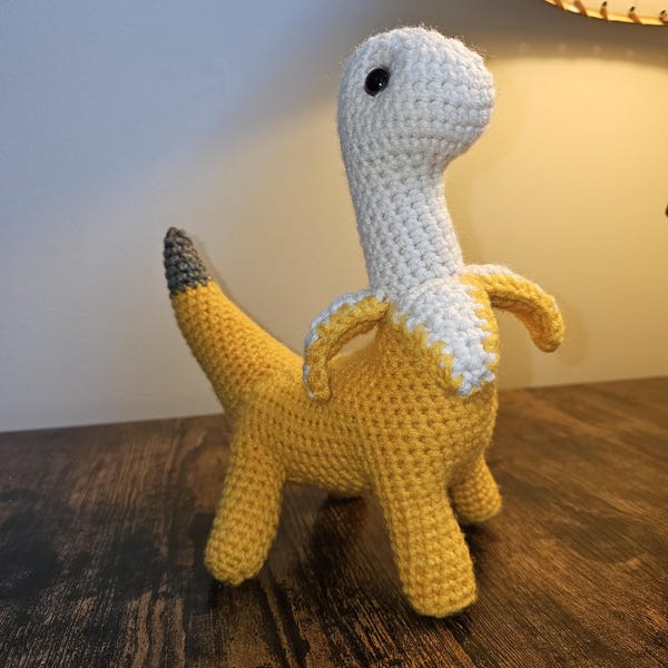 Bananasaurus Dinosaur NO SEW Crochet Pattern - Etsy Canada
