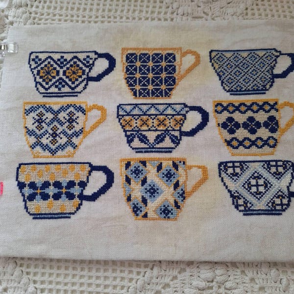 Flowers by Four Cross Stitch Pattern, Digital Format PDF, Symmetry and ...