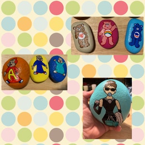 Set of 5 Pac Man & Ghosts Hand Painted Rocks - Etsy
