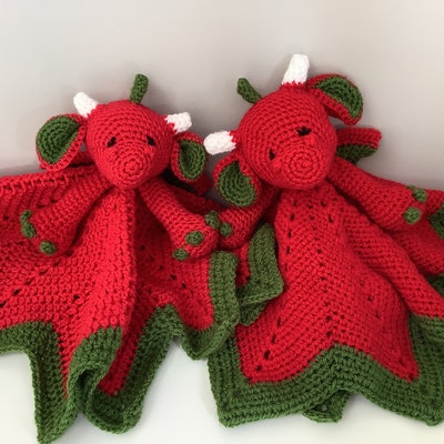 Lovey Crochet Pattern Dragon PDF Security Blanket Tutorial Digital ...