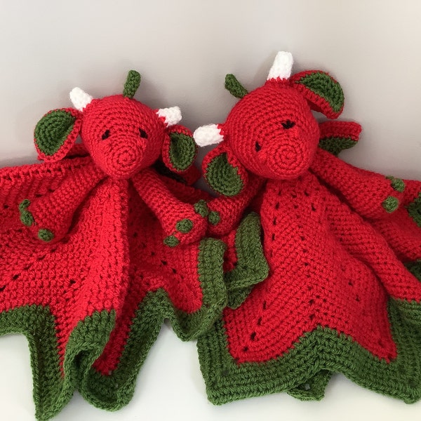 Lovey Crochet Pattern Dragon PDF Security Blanket Tutorial Digital ...