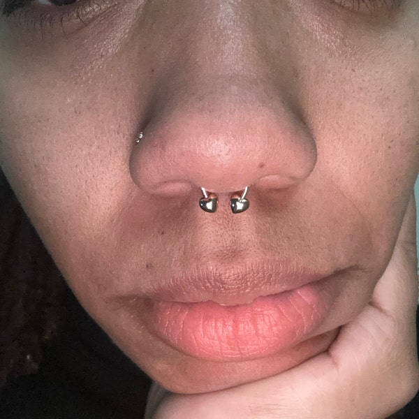 16G Heart Septum Ring/daith Earring/septum Piercing/cartilage Hoop ...