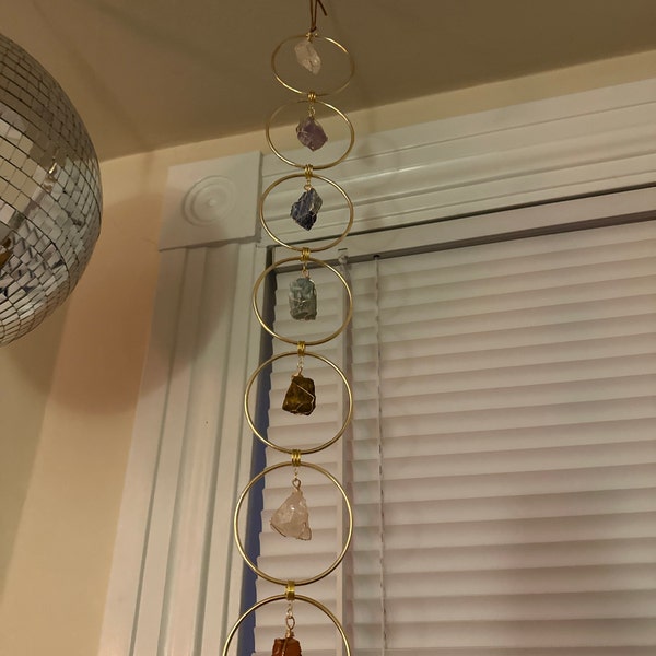 Raw Gemstone Decor, Chakra Gemstone Set, Beautiful Hanging Gemstone ...
