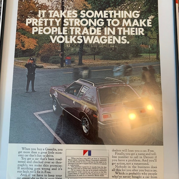 1970's AMC Gremlin Print Advertisement "it Takes Something Pretty ...