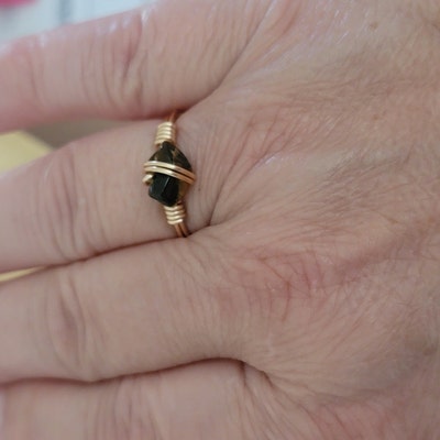 Gold and Silver Wire Wrapped Ring, Dainty Wire Wrapped Ring, Simple and ...