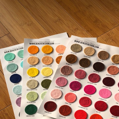 Felt Swatch Chart // Benzie // Color Samples, Felt Fabric Swatches ...