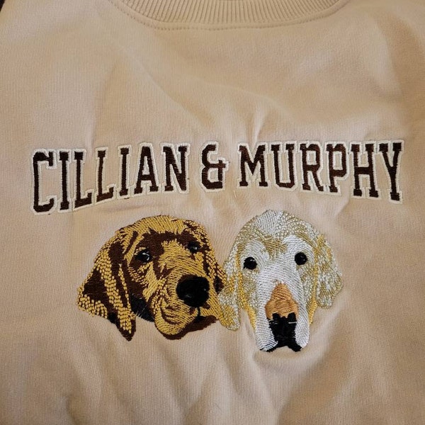 Pet Embroidered Sweatshirt, Embroidered Dog Hoodie, Custom Dog Face ...