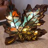 Wooden 3D Carved Maple Leaf Warmth Lamp,wooden Nature's Beauty,tabletop ...