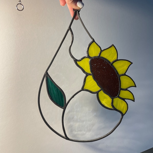 Sunflower Drop Stained Glass Pattern, Beginner Stained Glass Patterns ...