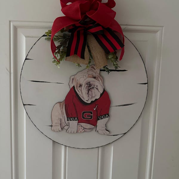 UGA Georgia Bulldogs Door Hanger Athens, GA Georgia Bulldog Georgia ...