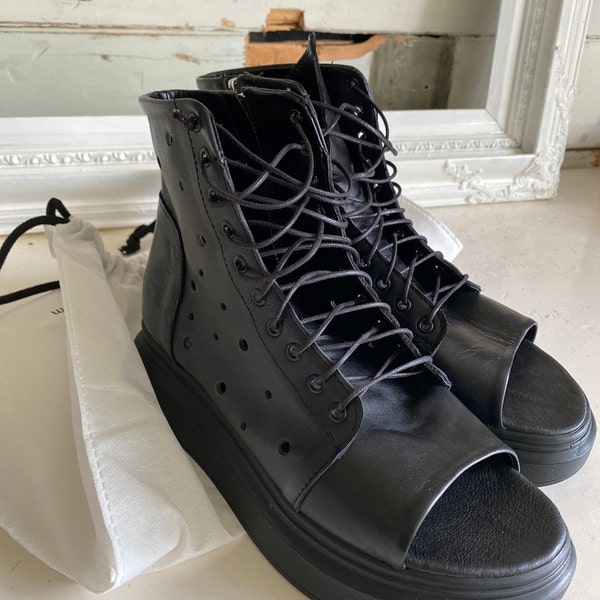 Women's Open Toe Leather Boots,women Leather Sandals, Genuine Leather ...