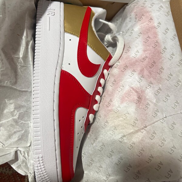 Custom CHI Half Orange & Navy Air Force 1's - Etsy