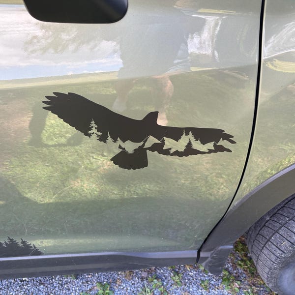 Hawk Decal, Car Decal, Mountain Stickers, Bird Sticker, Laptop Decal ...
