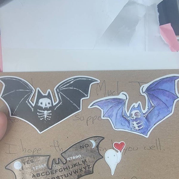 Creepmas Bat Sticker – Snowy Bones – Cute Bat Water Bottle Sticker ...