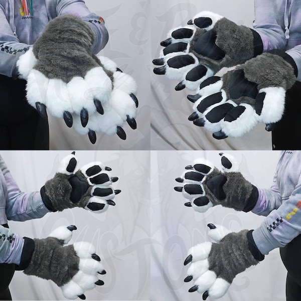 PATTERN - Slim-style Puffy 5 Finger Hand Paws + High Detail ...
