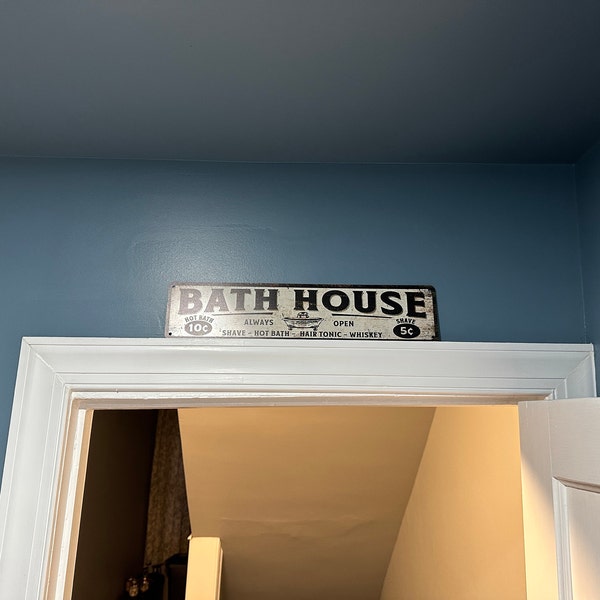 Bath House Sign, Bathroom Decor, Wash Room, Bathroom Sign, Rustic ...