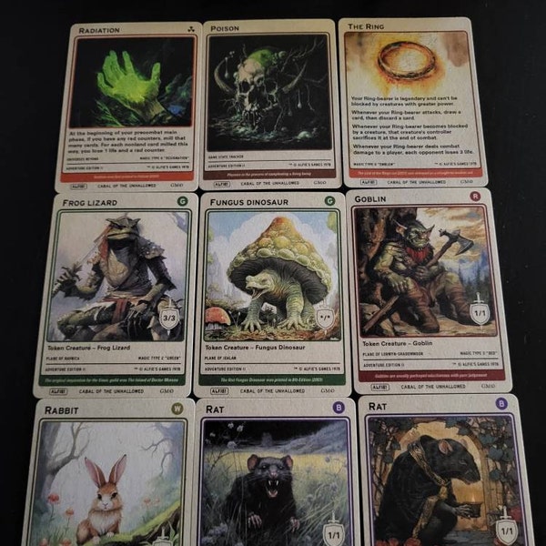 Dinosaur 3/3 Trample Token X3 for MTG Street Clans by Alfie SK293 - Etsy