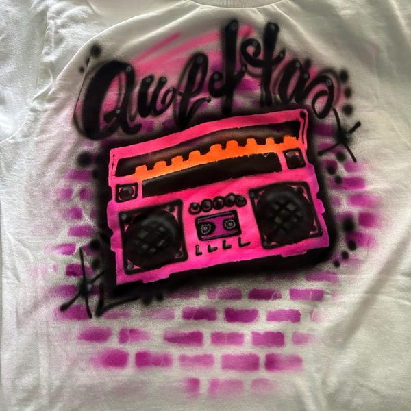 Airbrush Boombox 90s Brick Wall Custom T Shirt / Hoodie Sweatshirt - Etsy