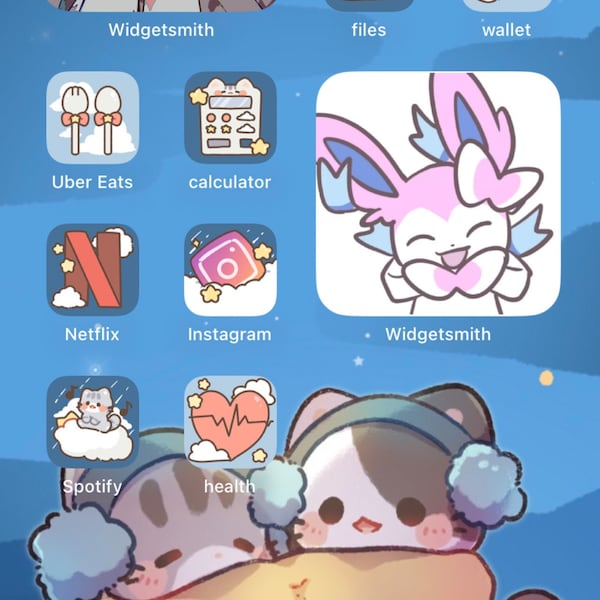 Dreamy Kitty App Icon Set | Kawaii Aesthetic Theme for Ios Android ...