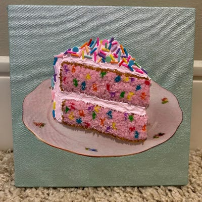 Pink Funfetti Embroidered Cake made to Order - Etsy