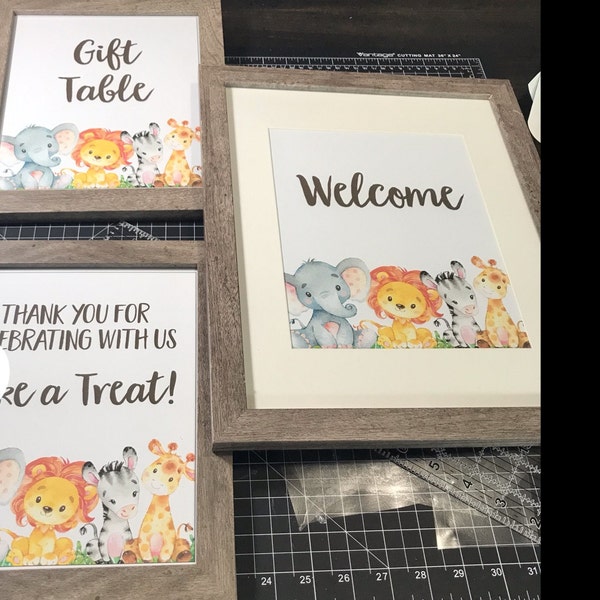 Printable Safari Baby Shower Table Signs - SIX Signs! Welcome Sign ...