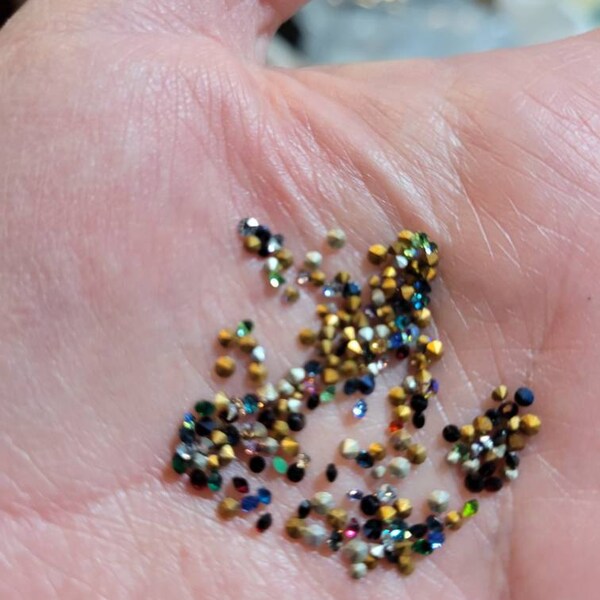 400 Vintage Swarovski Crystal 1mm. to 2mm. Tiny Rhinestones - Jewelry ...